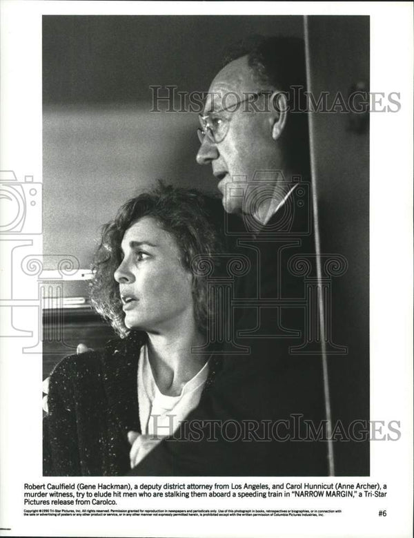 1990 Press Photo Actors Anne Archer, Gene Hackman in "Narrow Margin ...