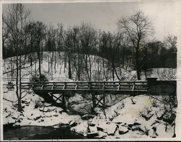 1940 Press Photo Snow Scene at Brookside Park - cvb35077 - Historic Images