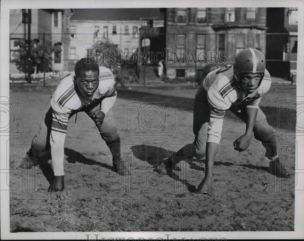 1951 Press Photo Central Football-guard George Hatcher and James ...