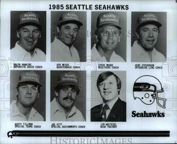 1985 Press Photo Seattle Seahawks team members - cvb54922 - Historic Images