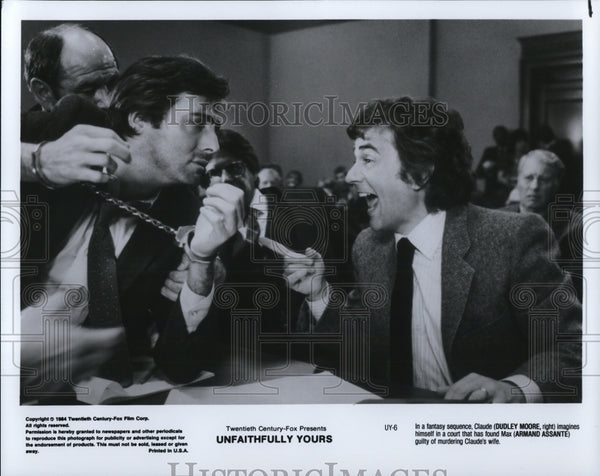 1989 Press Photo Dudley Moore and Armand Assante star in Unfaithfully ...