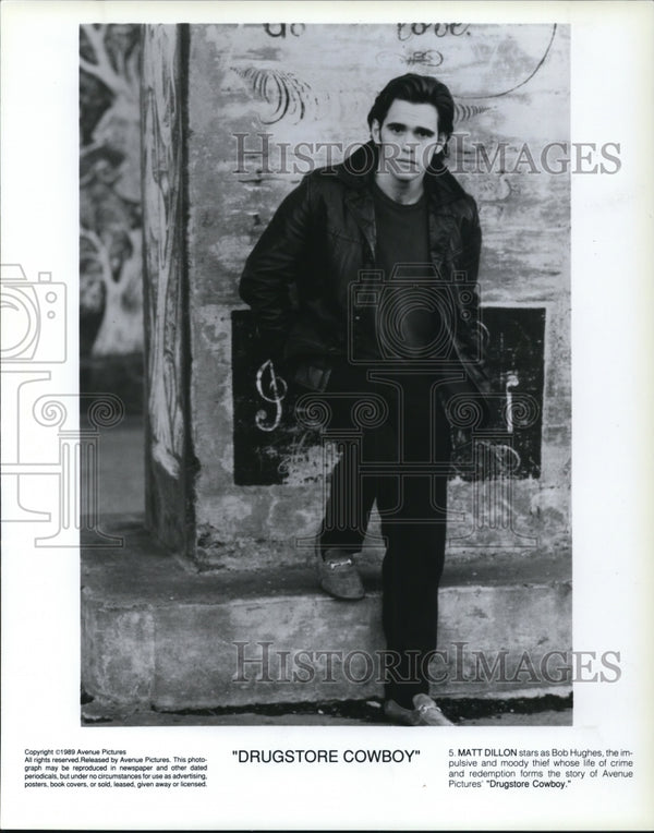 1989 Press Photo Matt Dillon stars as Bob Hughes in Drugstore Cowboy ...