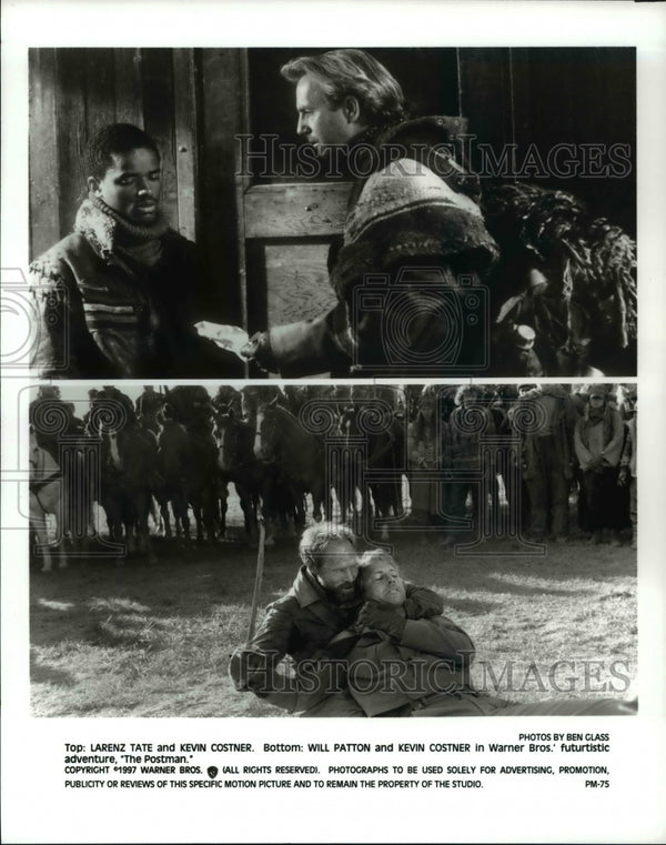 1997 Press Photo Larenz Tate Kevin Costner and Will Patton in The ...