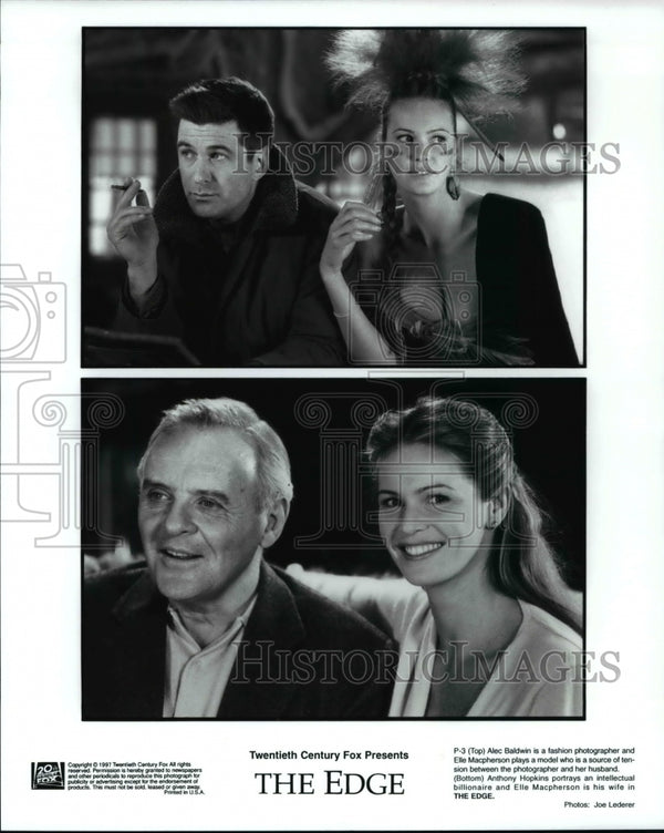 1997 Press Photo Alec Baldwin Anthony Hopkins and Elle Macpherson in ...