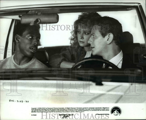 1985 Press Photo Eddie Murphy Judge Reinhold Lisa Eilbacher in Beverly ...