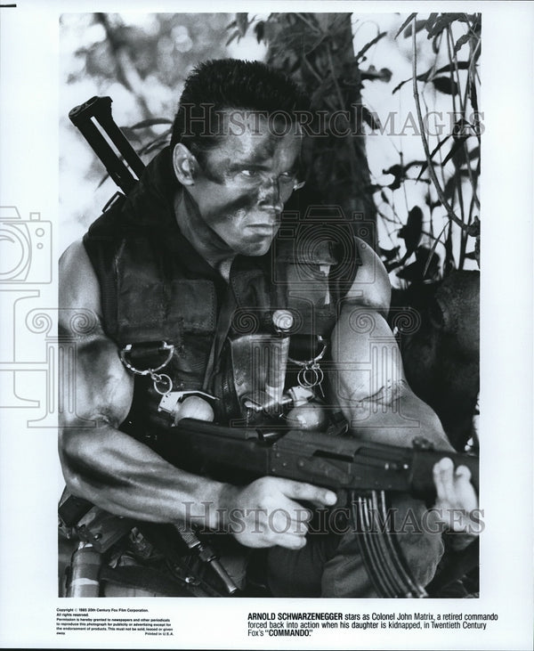 1986 Press Photo Arnold Schwarzenegger as Colonel John Matrix in ...