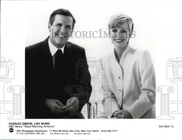 1997 Press Photo Charles Gibson and Lisa McRee hosts of Good Morning ...