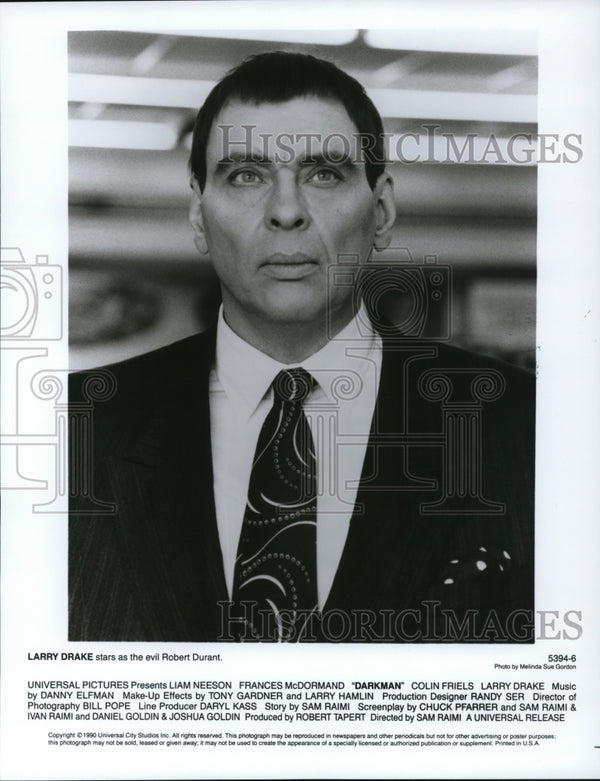1991 Press Photo Larry Drake stars as the evil Robert Durant in Darkman ...