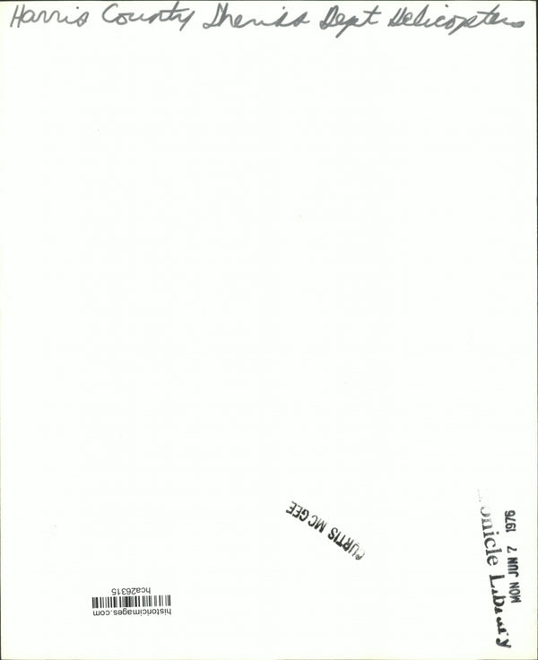 1976 Press Photo Harris County Sheriff Department helicopter in the air ...