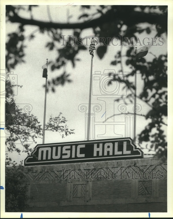 1986 Press Photo Houston Music Hall sign - hca46101 - Historic Images