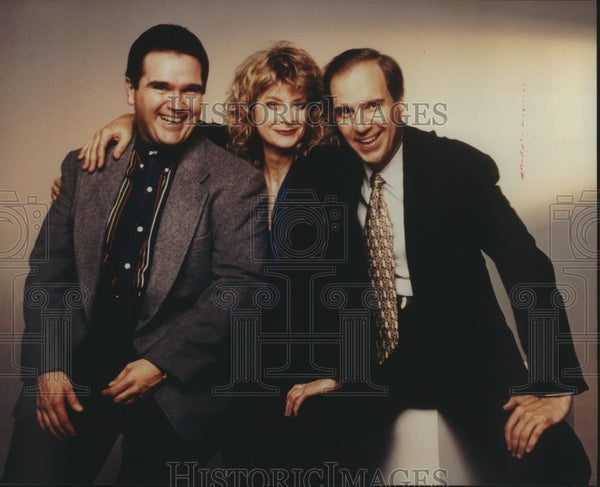 1996 Press Photo Rich Mills, Vicki and Steve Farrell in 'The Story of ...