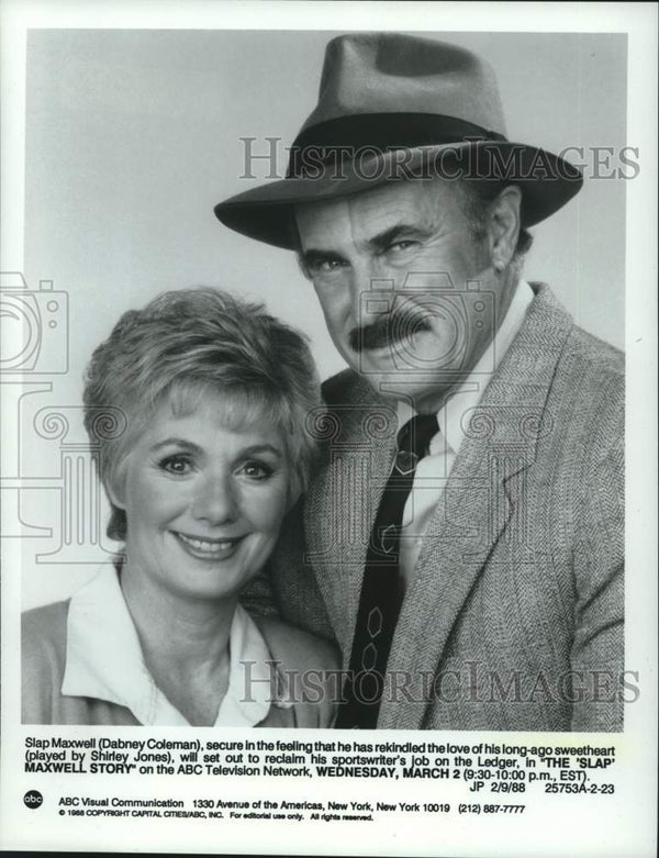 1988 Press Photo Dabney Coleman, Shirley Jones, "The Slap Maxwell Stor ...