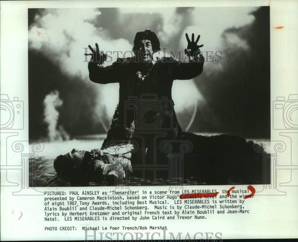 1989 Press Photo Paul Ainsley in a Scene from the Musical "Les ...