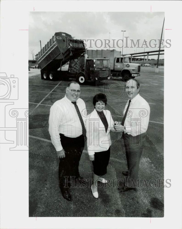 1989 Press Photo Frank Feeger, Gloria Truitt, Bill Bruss at Houston ...