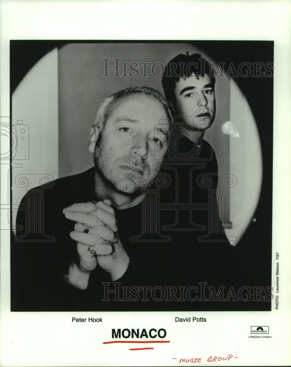 1997 Press Photo Peter Hook and David Potts from the music group Monaco ...