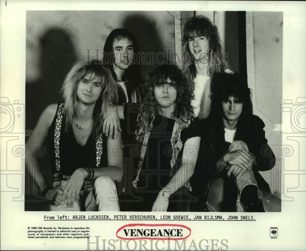 1988 Press Photo Members of rock band Vengeance - from the Netherlands ...