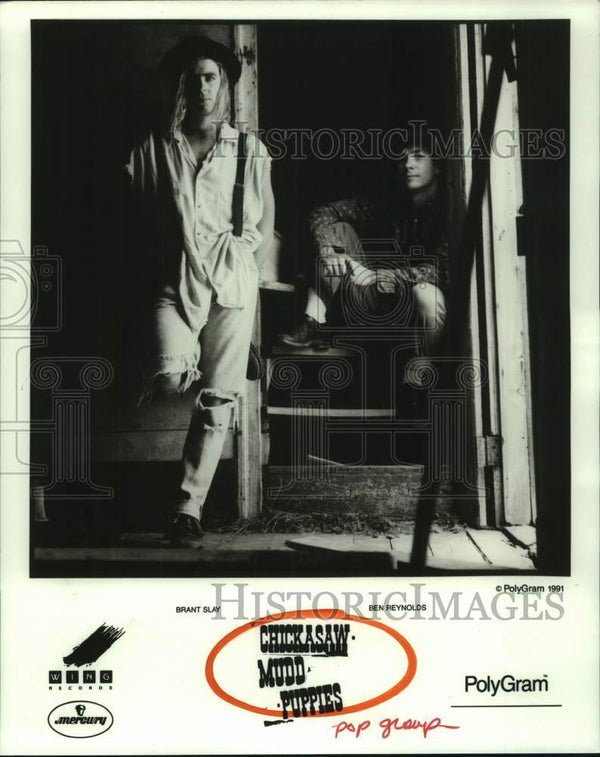 1991 Press Photo Brant Slay & Ben Reynolds of pop group "Chickasaw Mudd ...
