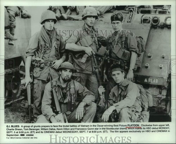 1986 Press Photo Cast of the film "Platoon" - hcp12184 - Historic Images
