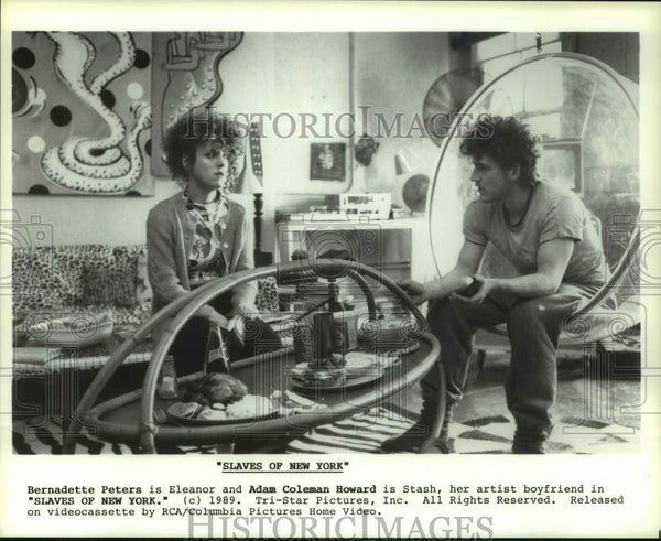 1989 Press Photo Bernadette Peters and Adam Coleman Howard, Slaves of ...