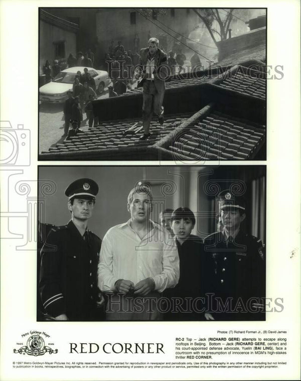 1997 Press Photo "Red Corner" Movie Scenes Starring Richard Gere, Bai ...