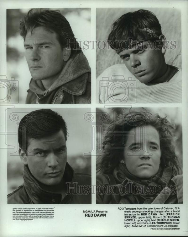 1984 Press Photo "Red Dawn" Movie Cast Members - hcp13031 - Historic Images