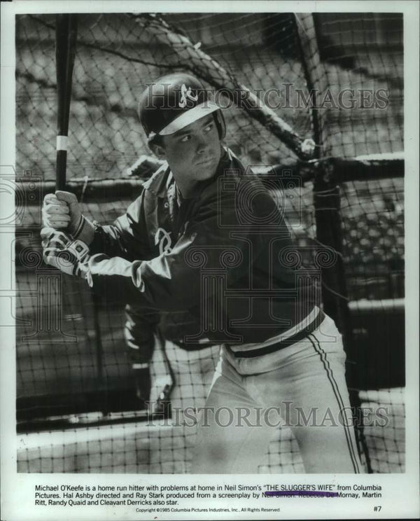 1985 Press Photo Michael O'Keefe as a Baseball Player in "The Slugger's ...