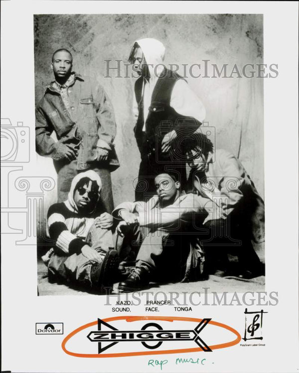 1992 Press Photo Zhigge, Rap Music Group - Kazo, Prancer, Sound, Face ...