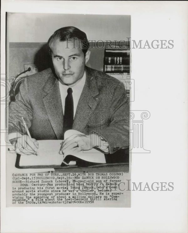 1958 Press Photo Richard Zanuck, Hollywood Movie Producer - hcq46235 ...