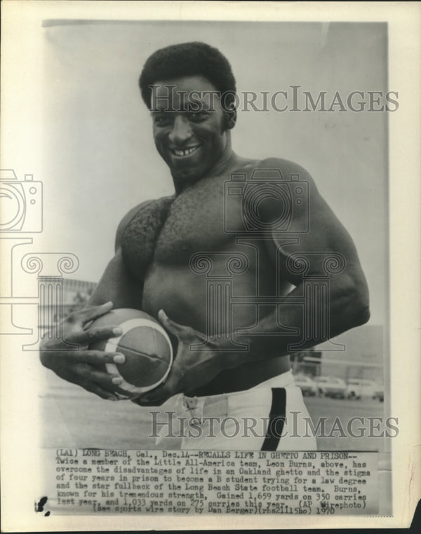 1970 Press Photo Leon Burns, Long Beach California Football Player ...