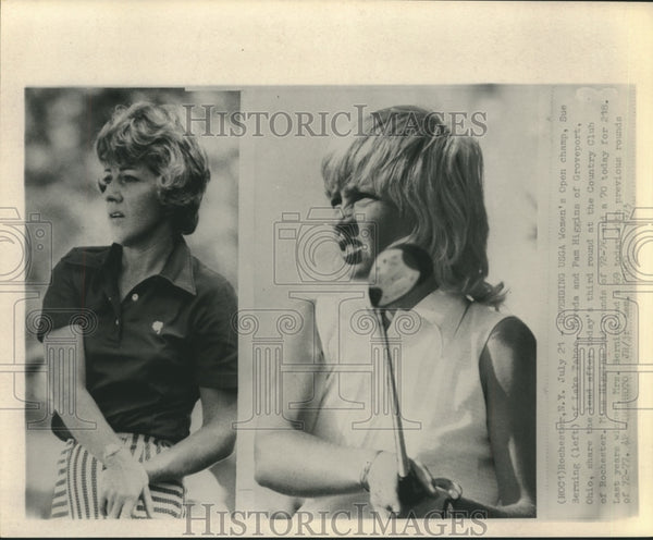 1973 Press Photo Pro Womens golfers Sue Berning and Pam Higgins in ...