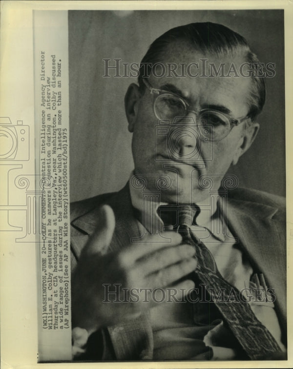 1975 Press Photo William Colby, Director, Central Intelligence Agency ...