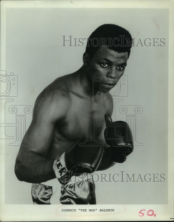 1972 Press Photo Houston middleweight boxer Johnny "Mad Mad" Baldwin ...