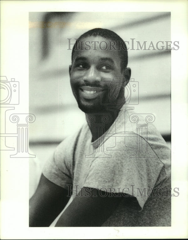 1989 Press Photo Houston Rockets basketball player Buck Johnson. - hcs ...