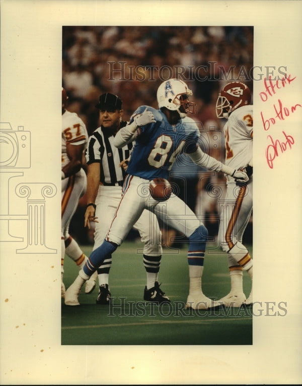 1992 Press Photo Houston Oilers' Haywood Jefferies in game against ...