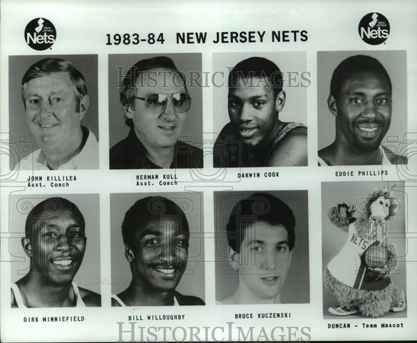 1983 Press Photo Members of the New Jersey Nets basketball team ...