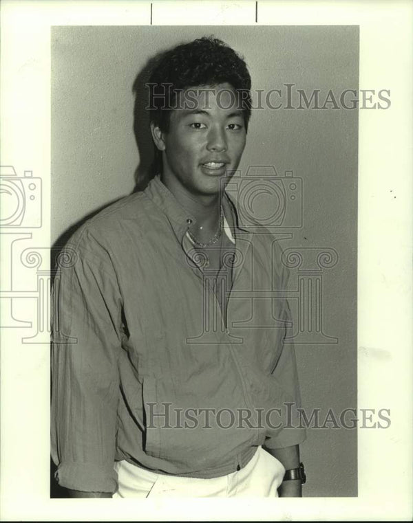1987 Press Photo World Racquetball Federation World Champion Egan Inoue ...