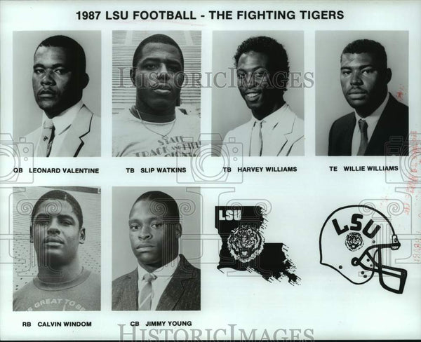 1987 Press Photo Members of the LSU Tigers' football team. - hcs13829 ...