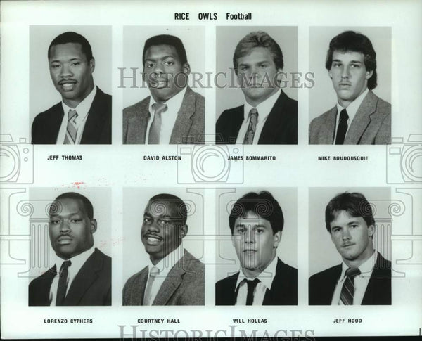 1989 Press Photo Members of the Rice University football team ...
