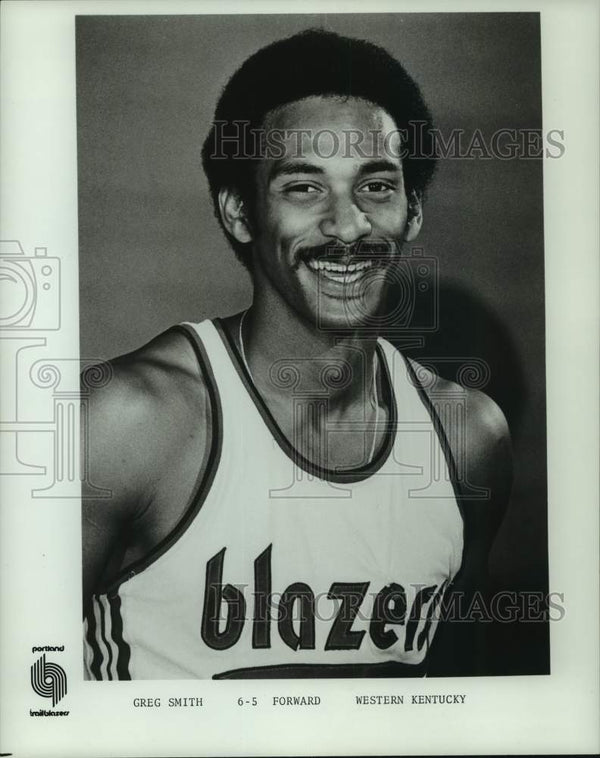 1974 Press Photo Portland Trailblazers forward, 6'-5" Greg Smith ...