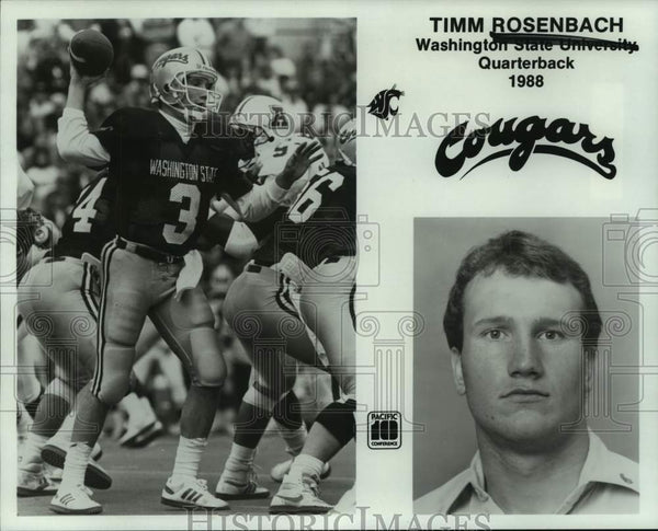 1988 Press Photo Two photos of Washington State football QB Timm ...