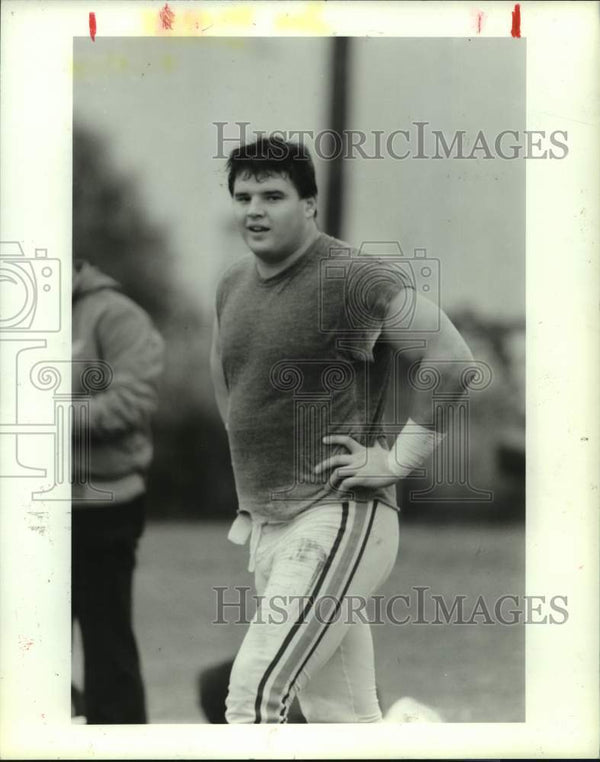 1986 Press Photo Houston Oilers' offensive lineman Don Maggs ...