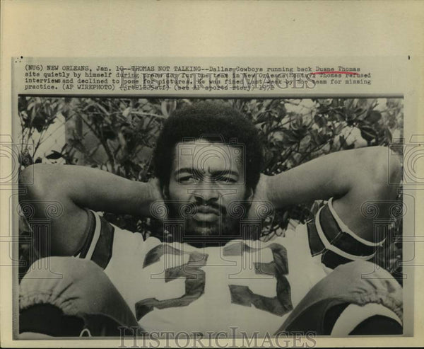 1972 Press Photo Dallas Cowboys football player Duane Thomas in New ...