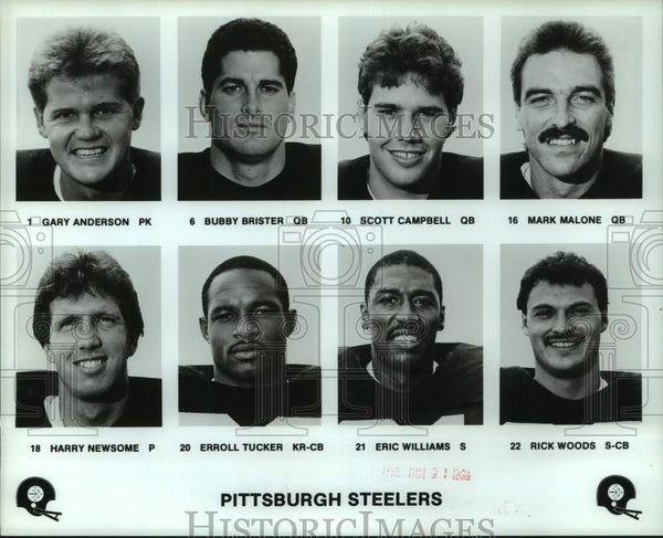 1989 Press Photo Eight of the Pittsburgh Steelers football team ...