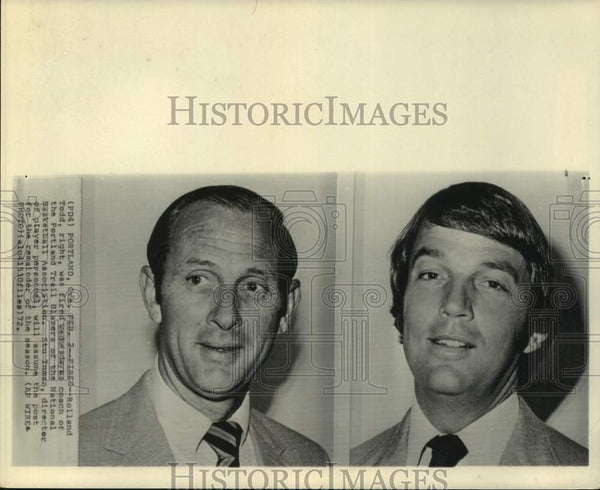 1972 Press Photo Trail Blazers ex-coach Rolland Todd & new Stu Inman ...