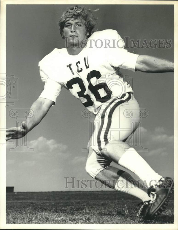 1972 Press Photo TCU football player Gary Whitman #36 runs in practice ...