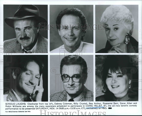 1987 Press Photo Superstars on Comic Relief in All-New HBO Benefit Per ...