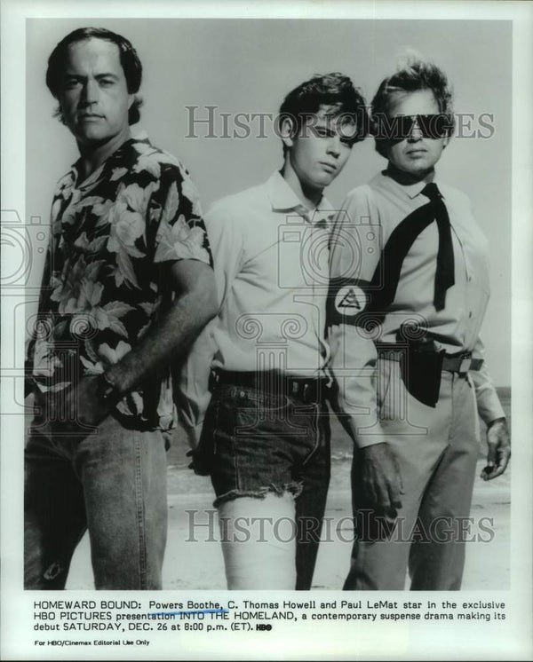 1987 Press Photo Cast of "Into The Homeland" HBO picture presentation ...