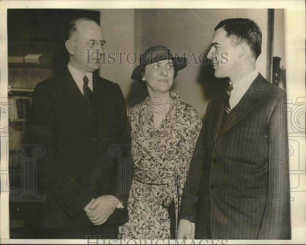 1938 Press Photo Solicitor General Stanley Reed, Mrs. Reed and Stanley ...