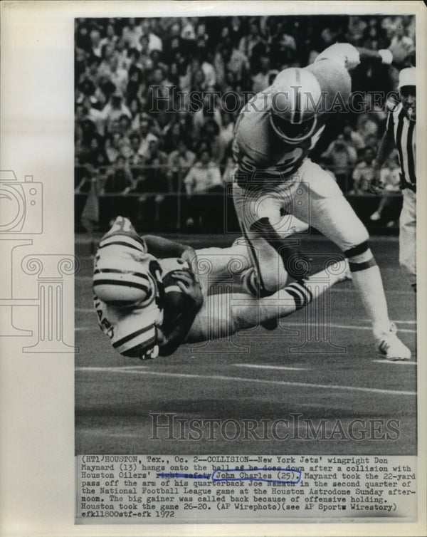 1972 Press Photo Houston Oilers Play New York Jets in Astrodome ...