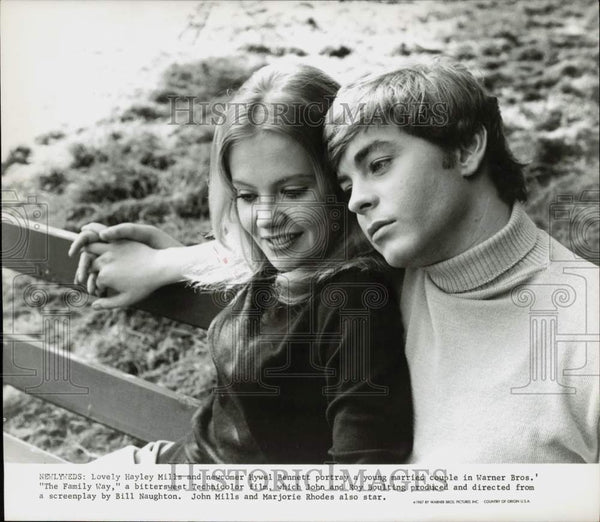 1967 Press Photo Hayley Mills and Hywel Bennett star in "The Family Way ...